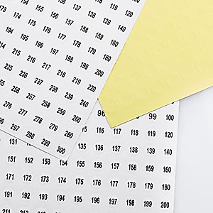 Number Sticker 1 to 300 Ruiwaer 10 Sheets Digital Sticker 1 to 300 Circular Digital Self Adhesive Sticker Storage Finishing Sticker