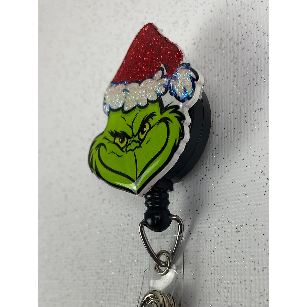 Christmas Nurse Badge Reel, Cute Holiday ID Holder, Retractable Alligator Clip