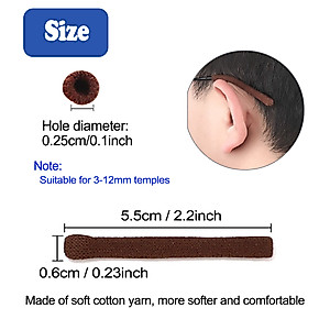 Upgrade Soft Knitting Cotton Fabric Glasses Ear Cushion, Anti-Slip Elastic Comfort Eyeglasses Temple Tips Sleeve Retainer, Eyeglass Ear Cushions Grips for Glasses Sunglasses Eyewear(2pairs Black)