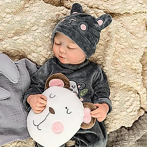 FANCCI Reborn Baby Dolls, 18 inch Newborn Baby Boy Doll, Lifelike Handmade Doll Full Body Vinyl Baby Doll, Advanced Painted Christmas/Birthday Gift for Kids Age 3+ (Allen.X)