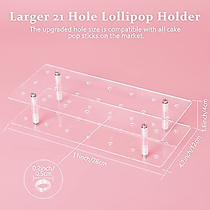 Cake Pop Stand, 21 Holes Lollipop Display Stand, Acrylic Clear Cake Pop Display Holder, Cakepopsical Stand for Weddings, Baby Showers, Birthday, Party