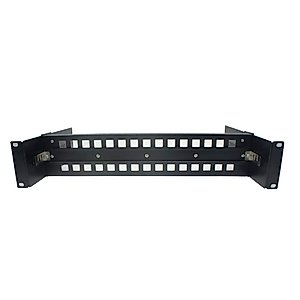 Naweisz 19 Inches Rack Mount Adjustable DIN-Rail Bracket 2U Height Used for Media Converter, Ethernet Switch, Industrial PoE Switch,Power Supplies Server Racks and Cabinet (Black)