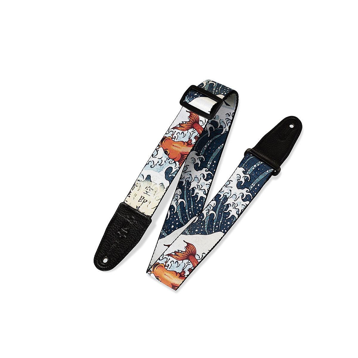 Levy's Leathers 2" Wide Polyester Guitar Strap with Genuine Leather Ends; Koi Fish Motif (MPD2-016)