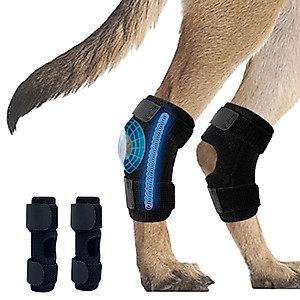 Dog Leg Brace for Font Rear Hock & Ankle, Canine Leg Joint Compression Wrap for Torn ACL & CCL, Dog Foot Injury and Sprain Protection, Wound Care and Loss of Stability from Arthritis 1pair (M)