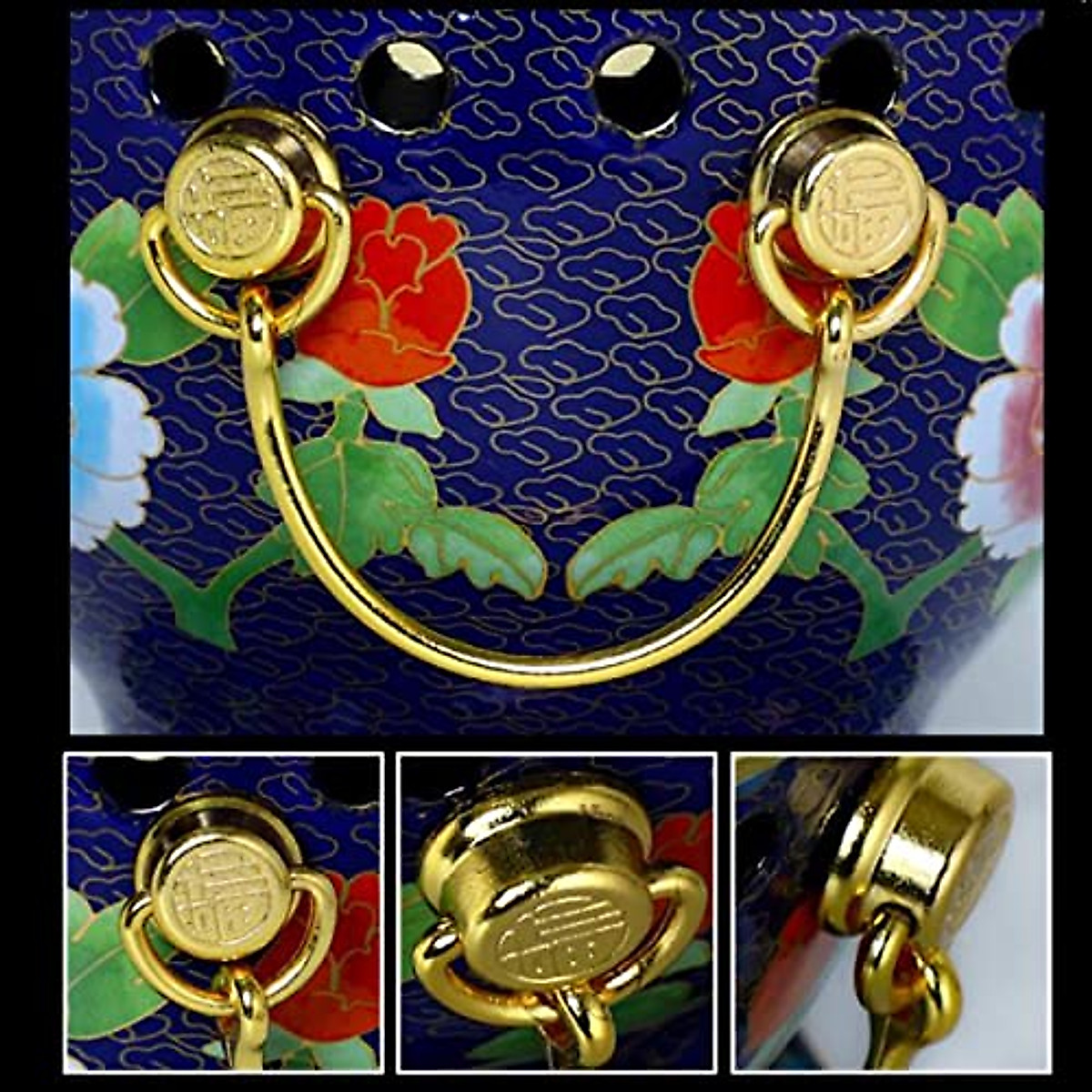 JYSWDZ Round Chafing Dishes, Vintage Hot Pot & Shabu, with Brass Inner Pot and Water Tray, Chinese Cooker Traditional Stew Pot Soup Pot for Cook Cooking