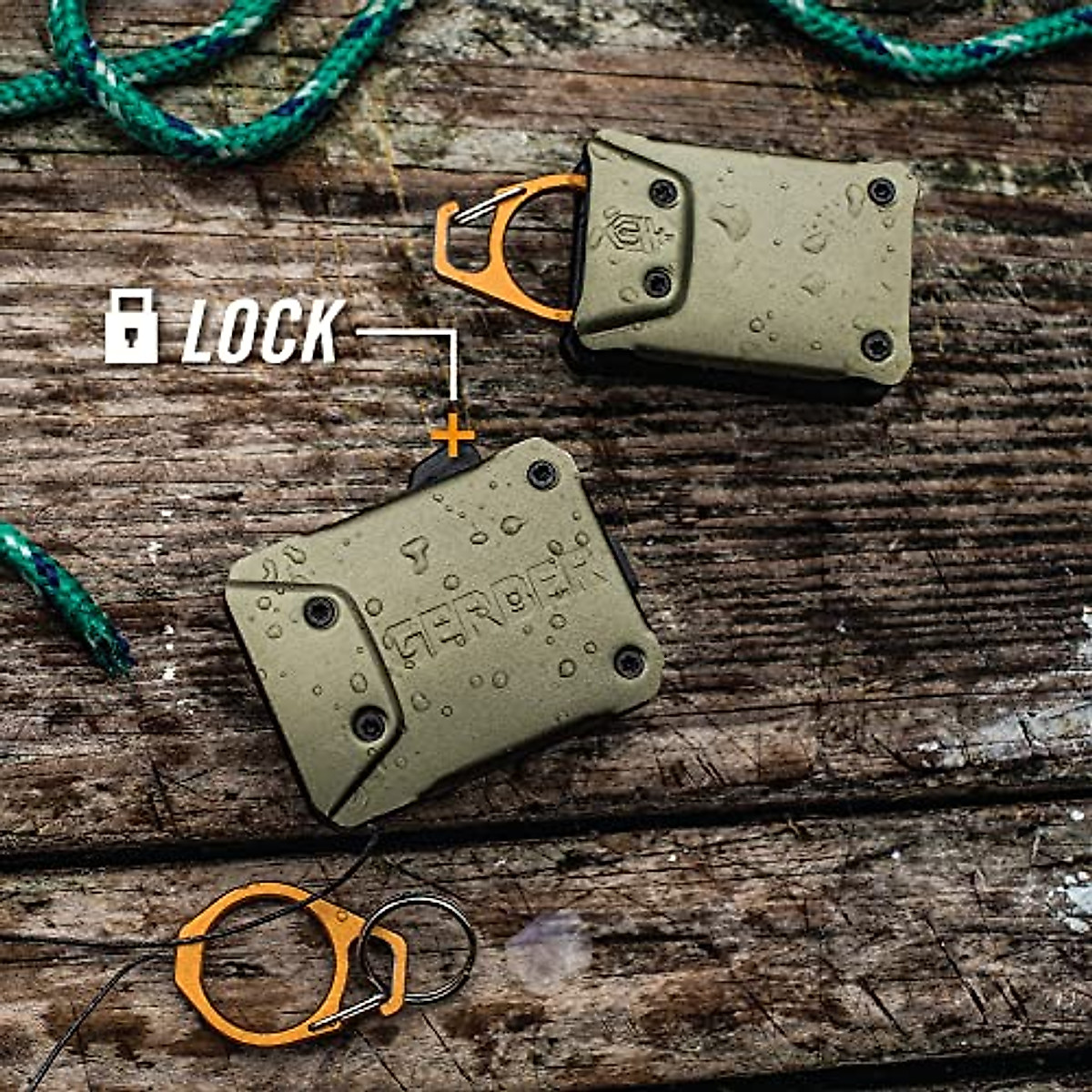 Gerber Gear Defender - Freshwater Fishing Retractable Tether for Fishing, Flat Sage