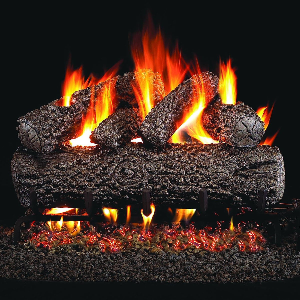 RealFyre Peterson 24-inch Oak Log Set with Vented G45 Dual- Flame Burner - Match-Light (Natural-Gas)