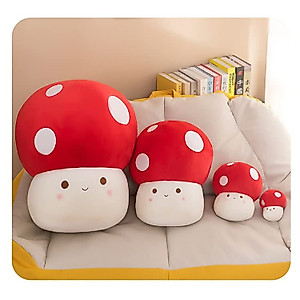 BULINGNA Cute Mushroom Plush Toy Cartoon Stuffed Animal Plushies Doll for Kids Adults Christmas/Birthday Gift for Boys Girls (9 inches, red)