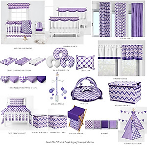 Bacati - 2 Pack Mix and Match Pin Dots Girls 100% Cotton Universal Baby US Standard Crib or Toddler Bed Fitted Sheets (Pin Dots, Purple)