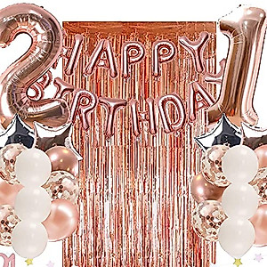 Kalyerparty Rose Gold Balloons, 60 Pack Rose Gold Confetti Balloons 12 inch Rose Gold Balloon White Latex Balloons for Birthday Party Wedding Graduation Bridal Shower Decorations.