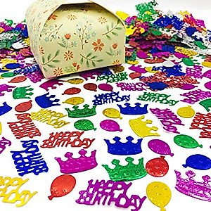 Happy Birthday Confetti-Foil Sprinkles Multicolor Birthday Sequins,Birthday Metallic for Birthday Party Supplies(Birthday)