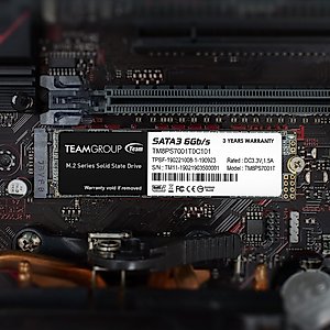 TEAMGROUP MS30 1TB with SLC Cache 3D NAND TLC M.2 2280 SATA III 6Gb/s Internal Solid State Drive SSD (Read/Write Speed up to 530/480 MB/s) Compatible with Laptop & PC Desktop TM8PS7001T0C101