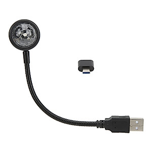 Car Sky Projector Light USB Star Projector Night Light LED Voice Control Adjustable 360° Rotation Romantic Portable for Car Home Car Audio Visual Equipment (Type C)