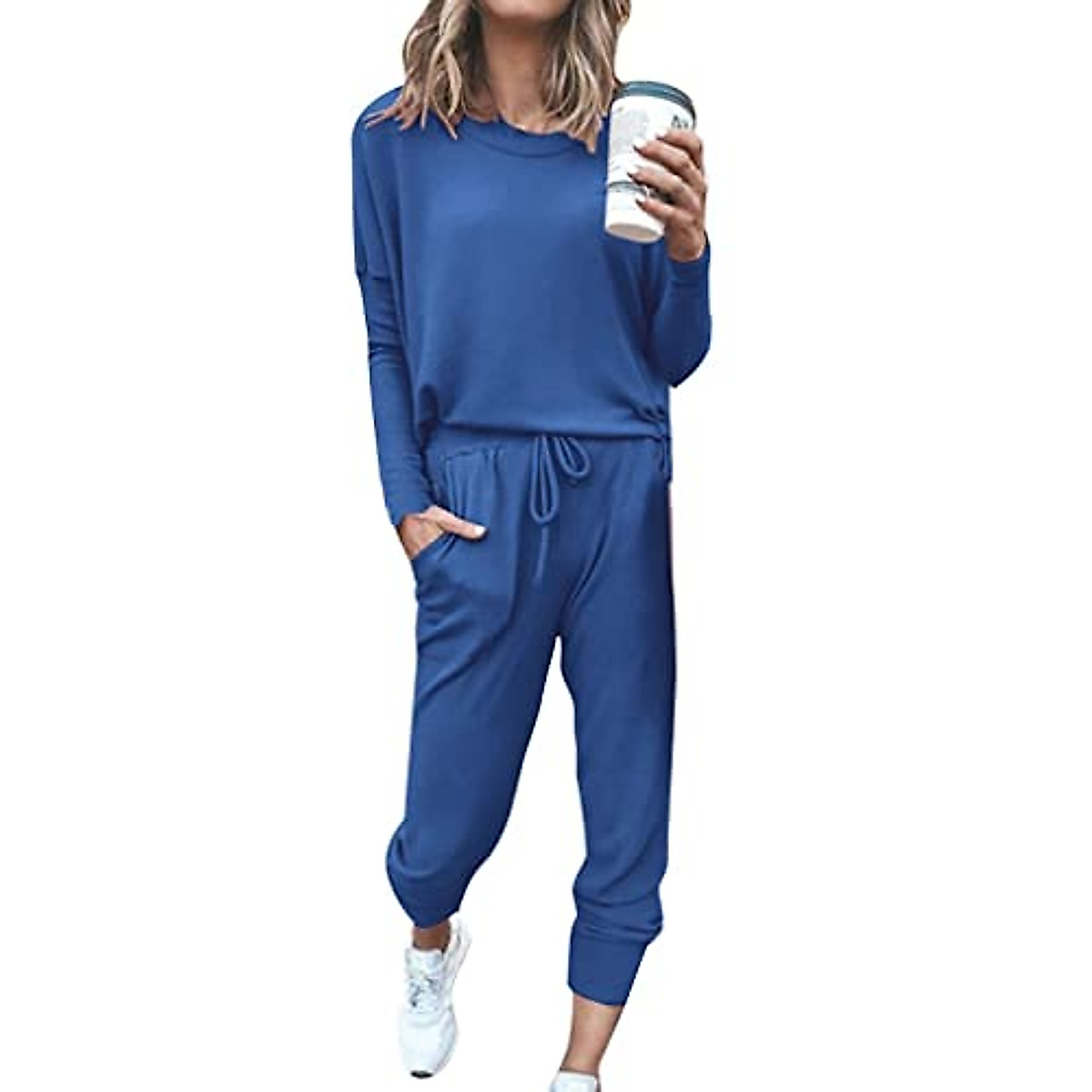 JMMSlmax 2 Piece Outfit for Women 2023 Casual Trendy Women Lounge Matching Sets Outfit Long Pant Set Sweatsuits Tracksuits