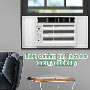 Memrita Window Air Conditioner Side Panels Kit, Adjustable Air Conditioner Replacement Screen, Window AC Side Panels Fits Up to 17 x 10 inch, White