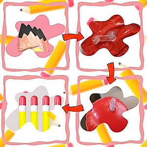 4 Pcs Large Giant Inflatable Pencil Balloon Birthday Party Back To School Graduation Favor Blow Up Balloon Hanging Classroom Decoration Suitable for Classroom Garden Room Birthday Party Decorations