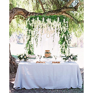 DearHouse 2Pcs 6Ft/Piece Artificial Flowers Wisteria Garland Artificial Wisteria Vine Hanging Flower Greenery Garland for Home Garden Outdoor Wedding Arch Floral Decor (White)