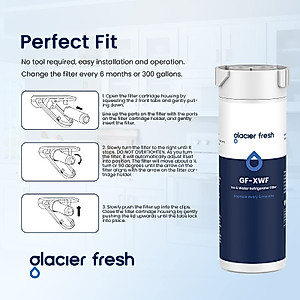 GLACIER FRESH XWF Replacement for GE XWF Refrigerator Water Filter Pack of 3