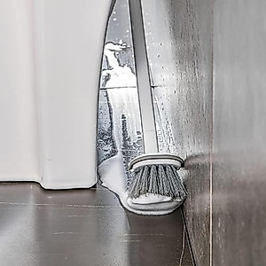 Floor Standing Brush Toilet Brush Plastic Long Handle Toilet Cleaner Brush Compact Bathroom Toilet Bowl Brush and Stand