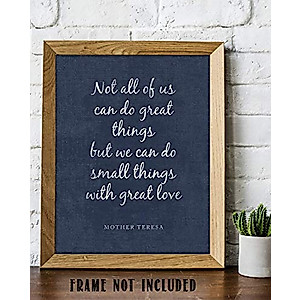 Mother Teresa Quotes Wall Art- “Do Small Things With Love”- 8 x 10" Distressed Art Wall Print- Ready to Frame. Modern Home Décor, Studio & Office Décor. Perfect Gift for Motivation & Inspiration.