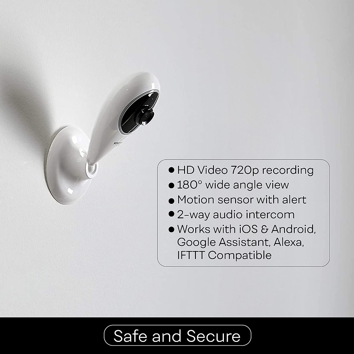 Vivitar Smart Home Security Camera, Indoor Wide Angle WiFi Camera for Home Security with Night Vision, Motion Alerts, 2 Way Communication, Pet and Baby Monitor Surveillance Camera