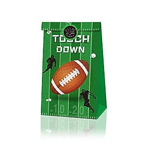 aukeoss 24 Packs Football Bags,Sports Day Party Bags,Biscuit，Cakes,Chocolates,Candies Snack Packaging Paper Bags for Birthday Party