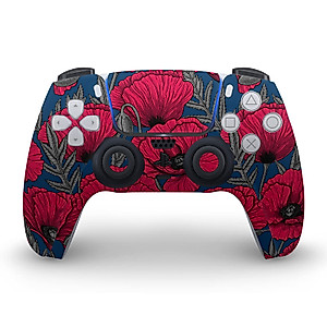 Head Case Designs Officially Licensed Katerina Kirilova Night Poppy Garden Patterns Vinyl Faceplate Gaming Skin Decal Compatible With Sony PlayStation 5 PS5 Digital Console and DualSense Controller
