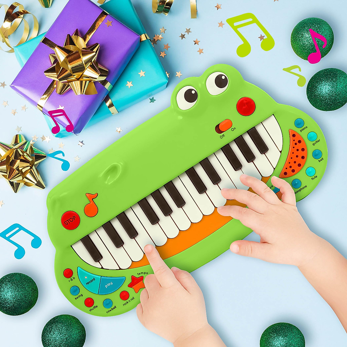 Battat- Toddler Piano Toy – Musical Instrument For Kids, Children – Animal Keyboard Piano With 5 Instrument Settings-Crocodile Piano – 2 Years +