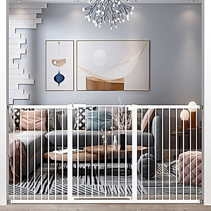Extra Tall Baby Gate Stand 38" Tall - 59.84"-62.60" Wide Long Walk Through Pet Gate for kids or Large Pets - Metal Pressure Mounted Safety Gate