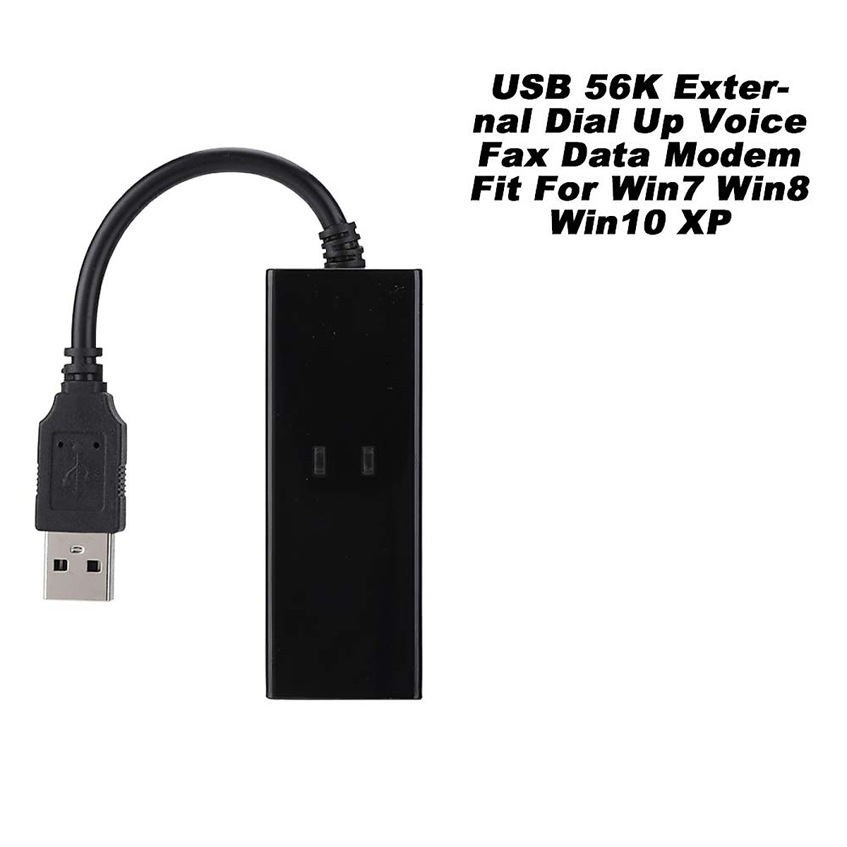 ASHATA 56K Data Modem, External Dial Up Voice Fax Data Modem,USB 2.0 56K Fax Modem,Small Size,Light-Weighted,Fit for Win7 Win8 Win10