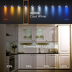 Xtricity LED Closet Low Profile Flat Puck Light Bulb, 11W (60W Eqv) 800 Lumens, 4000K Cool White, Dimmable, E26 Medium Base -120V, UL Listed (2 Pack)