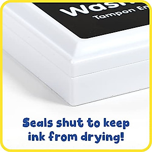 READY 2 LEARN Washable Stamp Pad - Black - Non-Toxic - Fade Resistant - Perfect for Scrapbooks, Posters and Cards