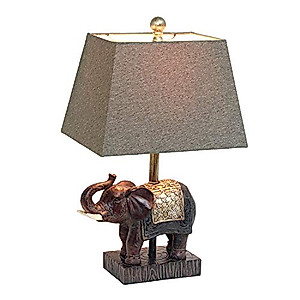 Elegant Designs LT3305-BWN Festive Elephant Table Lamp, Brown