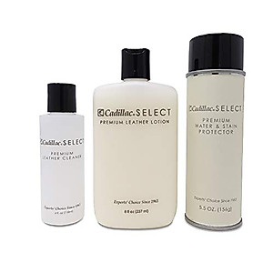 Cadillac Select Premium Leather Care Kit - Leather Cleaner, Lotion Conditioner & Water & Stain Protector