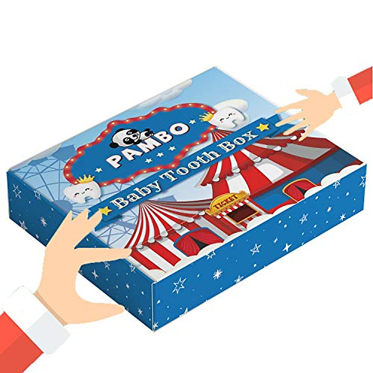 Baby Tooth Box Keepsake for Girls,Wooden Tooth Storage and Saver Box for Lost Teeth Children,Newborn Baby Birthday and Shower Gift