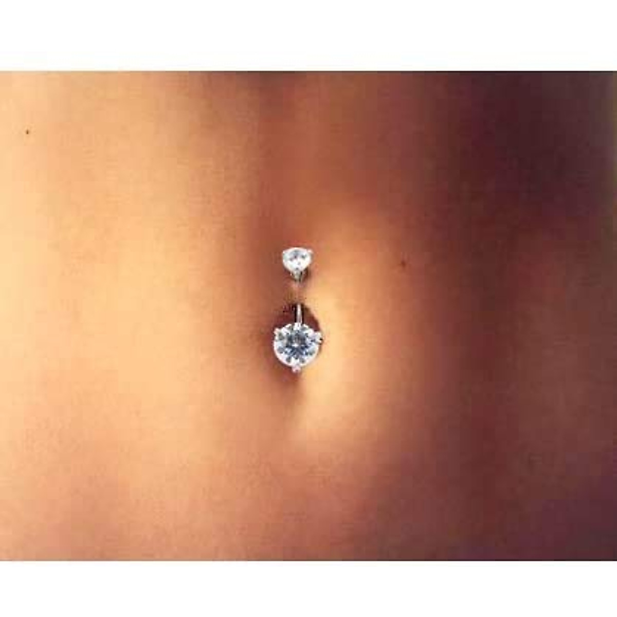 Jconly 14G Belly Button Ring with 316L Steel Piercing Needles and Clamp Belly Kit