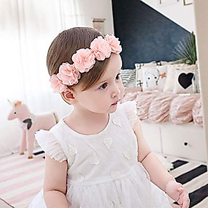 MEISO 10 Pcs Baby Girls Headbands Super Stretchy Headband and Bows for Newborn Lace Petals Flower Hair Accessories Baby Girl Gift