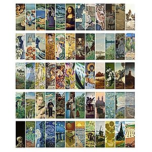 Aesthetic Bookmarks for Book Lovers - 60 Artwork Book Markers for Women & Men - Double-Sided Bulk Bookmarks for Kids & Teens - Unique & Cool Book Markers for Men Book Accessories by Livin Harmony