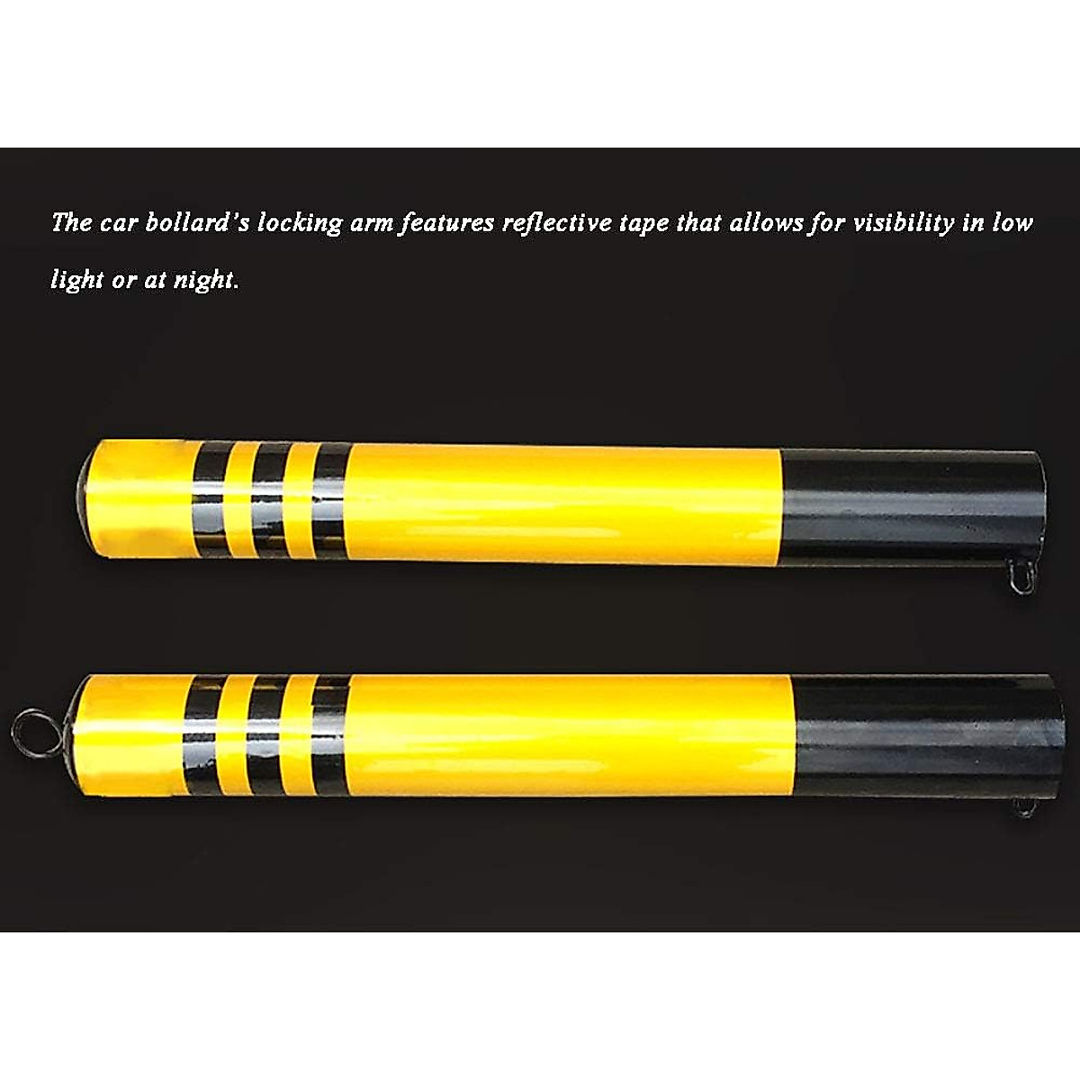 Parking Bollards with Lock, Parking Barrier Space Saver, Metal Sign Posts Steel Safety Bollard Traffic Pole(Size:500x76mm) (750x76mm)