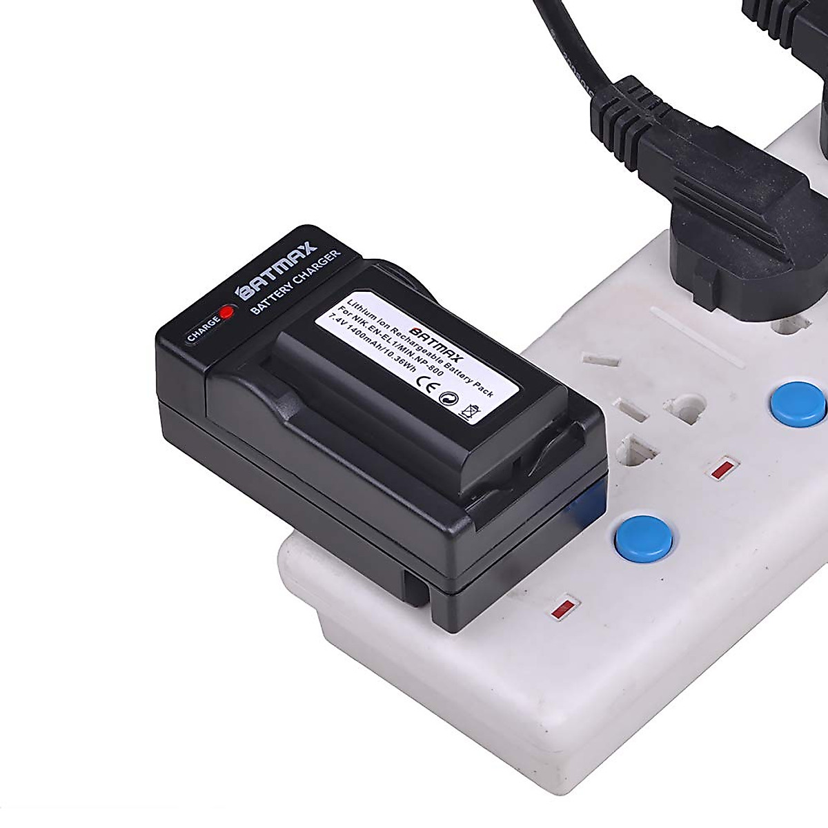 Batmax 2Pcs 1400mAh EN-EL1 Battery + Charger Kits for Nikon EN-EL1 CoolPix 4300 5400 8700 5700 775 8700 880 885 995 Coolpix E880 and Konica Minota DG-5W Dimage A200 Cameras