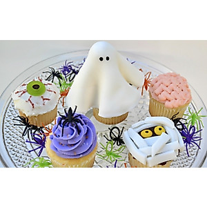 288 Bulk Halloween Spider Ring Assortment - Orange, Purple, Black, and Glow-in-the-Dark Creepy Crawly Party Favors, Treats, and Cupcake Toppers