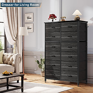 YaFiti Dresser for Bedroom, Tall Dresser with12 Drawers, Dressers Bedroom Furniture Dressers & Chest of Drawers for Clothes, Closet, Black 2pcs