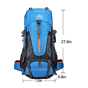Kingsea 70L Large Camping Hiking Backpack , Lightweight Nylon Trekking Rucksack,For Men Women Outdoor Large Capacity Sports Mountaineering Backpack Climbing Travel Waterproof Daypack