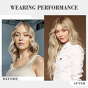 22 Inch Clip In Hair Extensions 7 PCS Long Wavy Synthetic Black Hair Extension & Natural Soft Invisible Clip Thick Hairpieces for Women Daily(20Inch, 7pcs, Black)