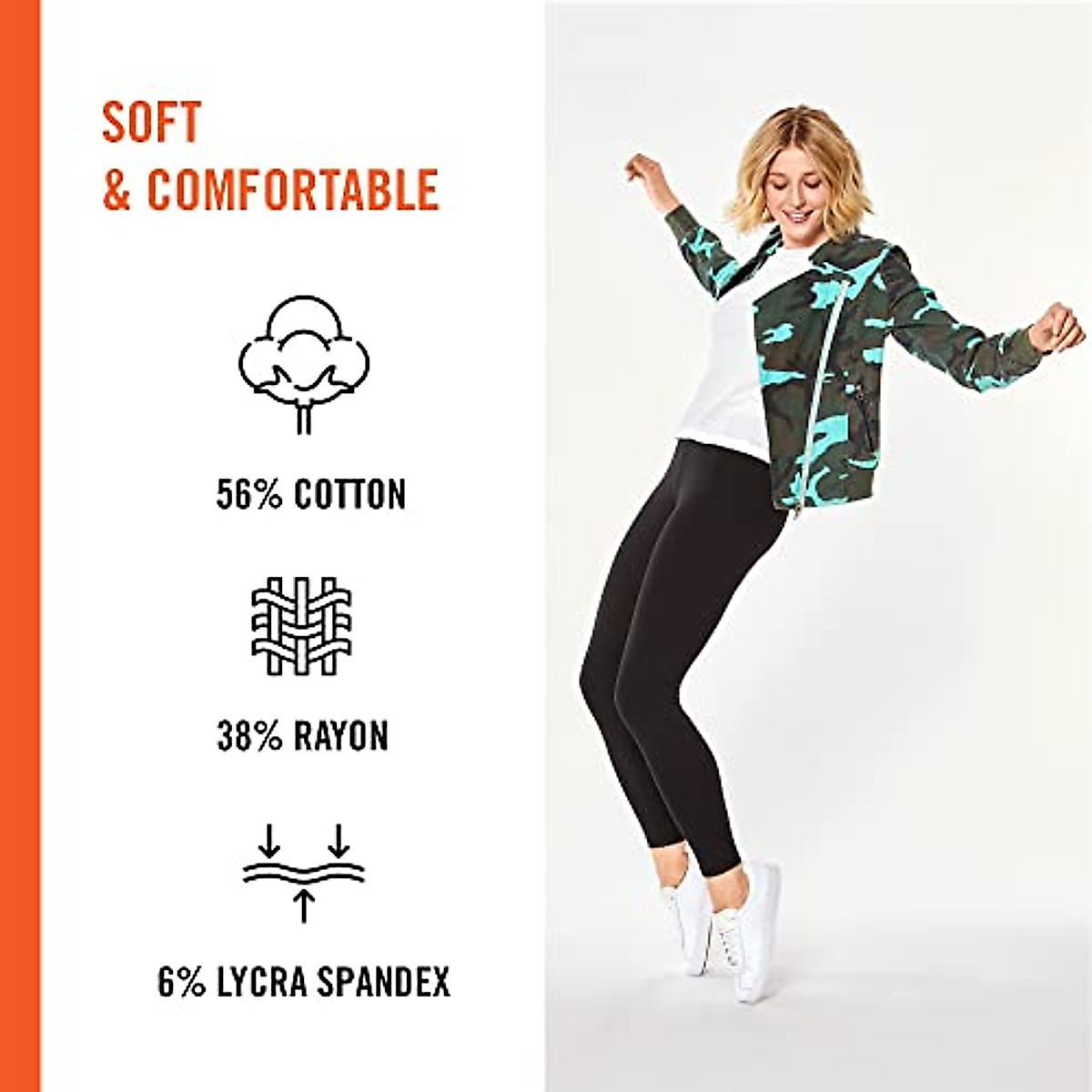 HUE Women's Wide Waistband Blackout Cotton Leggings, Assorted, Espresso, Large