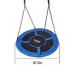 ALEKO Outdoor Saucer Platform Swing with Adjustable Hanging Ropes Great for Tree, Swing Set, Backyard, Playground, Playroom Constructed with Safety- 660 lbs Weight Capacity (47 in, Blue)