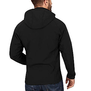 Kirkland Signature Men's Sherpa Lined Softshell Detachable Hood, Black, Medium