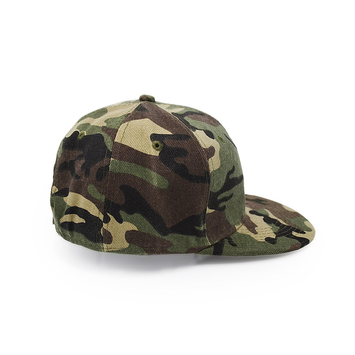 UltraKey Flat Brim Cap, Army Military Camo Baseball Cap Camouflage Hip Hop Flat Bill Plain Snapback Hats Green