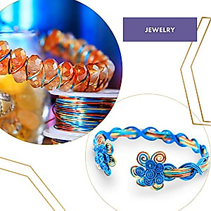 Artistic Wire Multicolor, 18 Gauge Tarnish Resistant Colored Copper Craft Jewelry Wrapping Wire Wire, Blue, Red, Gold, 2 yd
