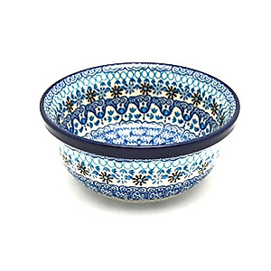 Polish Pottery Bowl - Salad - Blue Yonder